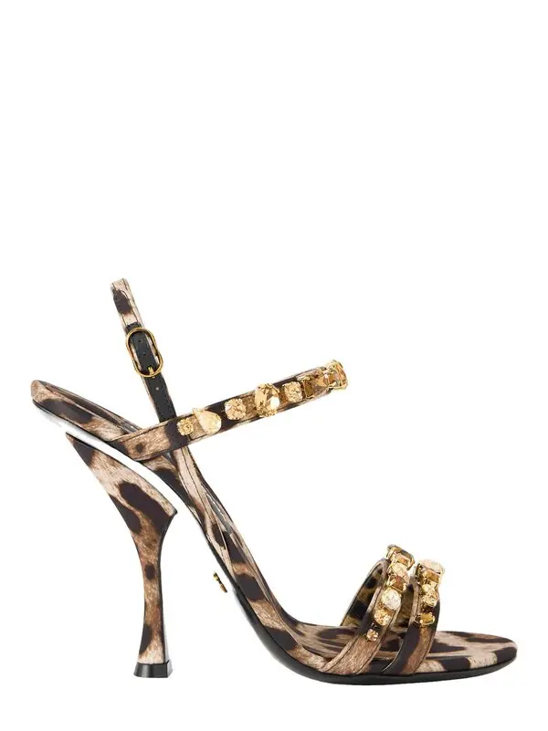 Dolce & Gabbana Crystal-embellished Leopard-print Sandals - Animal Print