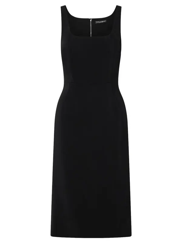 Dolce & Gabbana Cady Midi Dress - Black