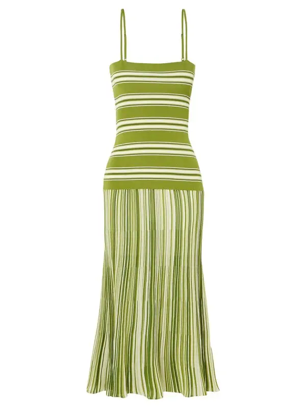 Faithfull The Brand Esenia Striped Maxi Dress - Green