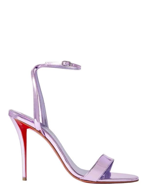 CHRISTIAN LOUBOUTIN Miss Z 100 Mirrored-leather Sandals - Pastel Pink