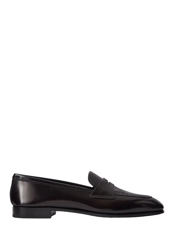 Church's Onyx Perforated Leather Loafers - Burgundy