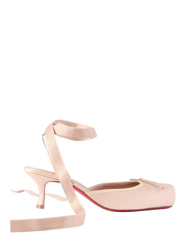 CHRISTIAN LOUBOUTIN Cassia 55 Bow-detailed Satin Pumps - Pink