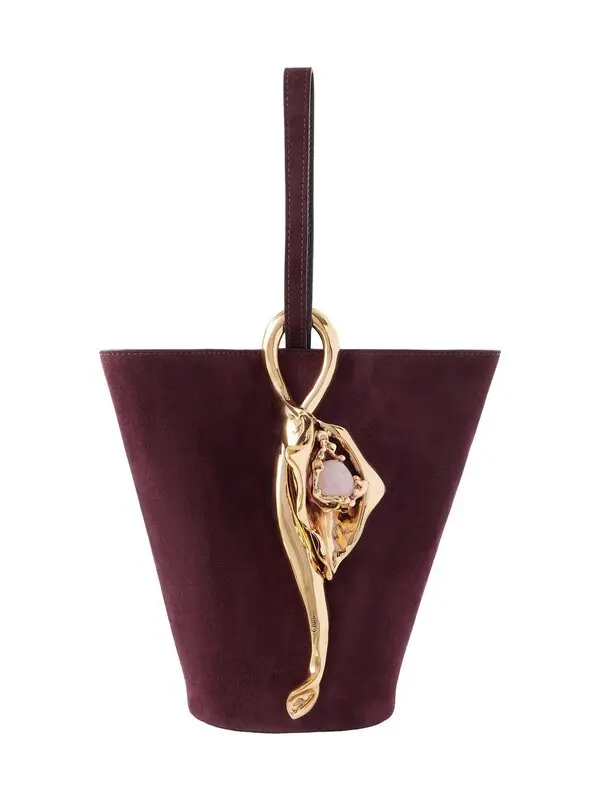 Chloé Eden Treasure Embellished Suede Tote - Purple
