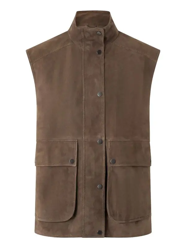 Brunello Cucinelli Embellished Suede Vest - Brown