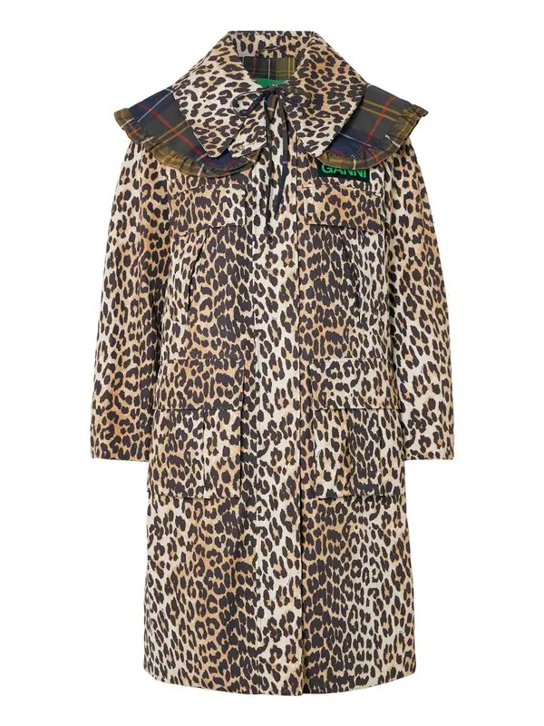 Barbour X Ganni Hooded Parka - Animal Print