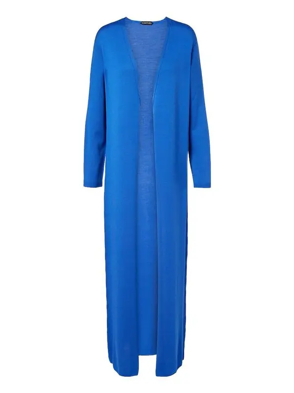 TOM FORD Wool Pique Cardigan - Blue