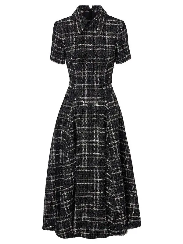 EMILIA WICKSTEAD Jody Checked Midi Dress - Grey