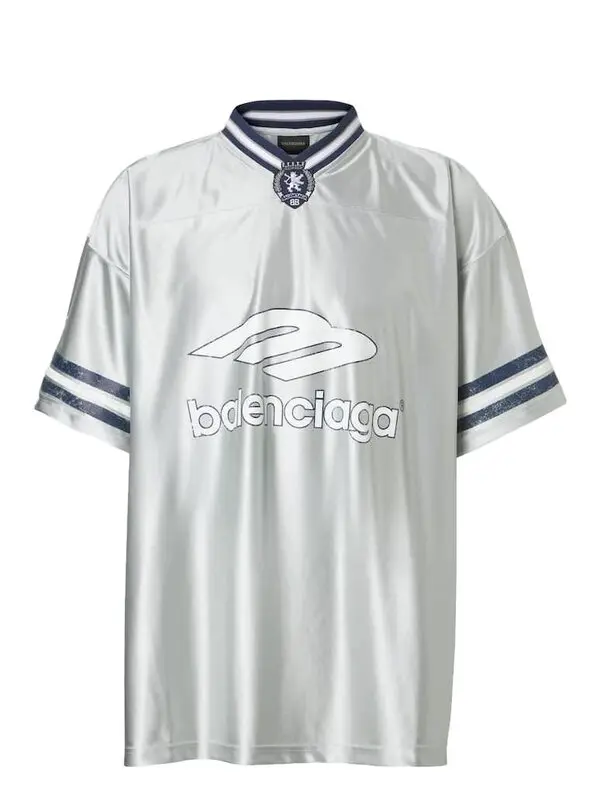 Balenciaga 3b Sports Icon V-neck T-shirt - Silver