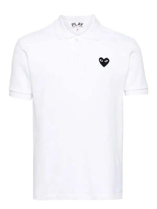 Play Comme Des Garcon Cotton Polo Shirt - White