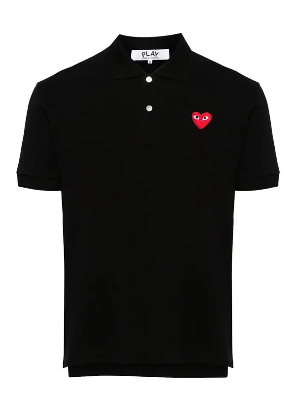 Play Comme Des Garcon Cotton Polo Shirt - Black