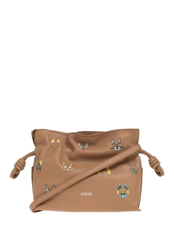 Loewe Flmaneco Mini Leather Clutch - Brown