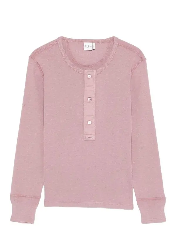Chloé Cotton Crewneck Pullover - Purple