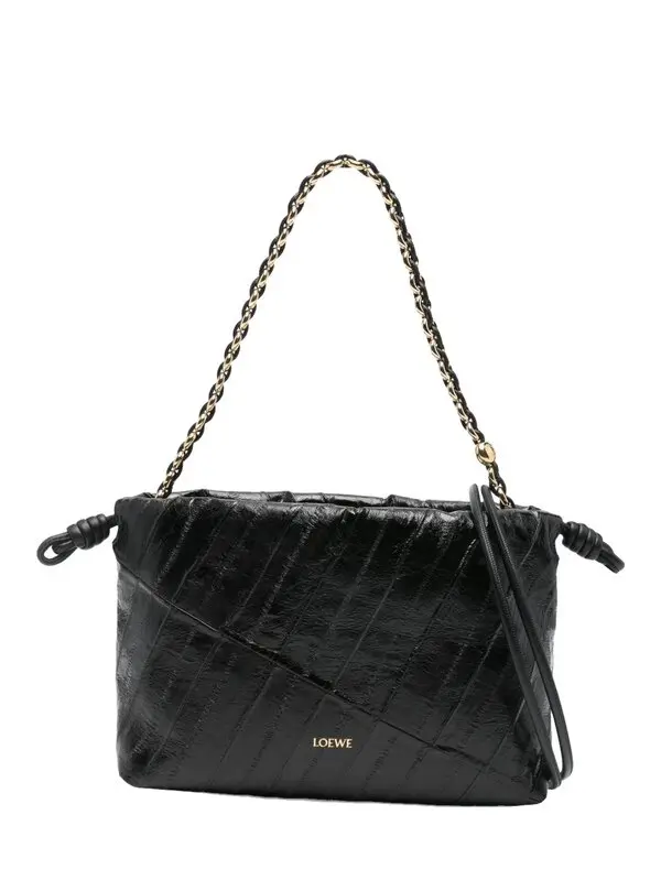 Loewe Flamenco Leather Medium Clutch - Black