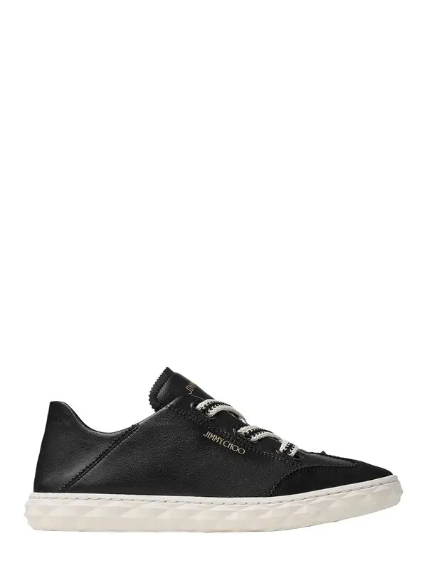 JIMMY CHOO Diamond Light Leather Sneakers - Black