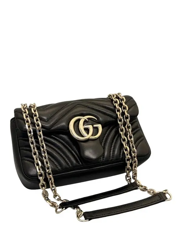 Gucci Gg Marmont Leather Shoulder Bag - Black