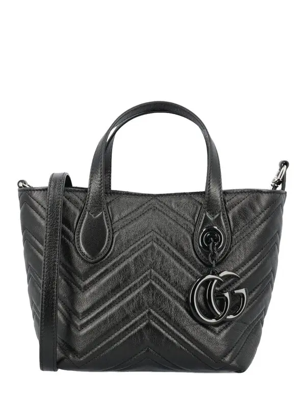 Gucci Gg Marmont Leather Tote - Black