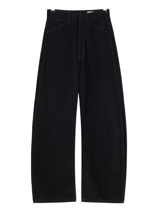 LEMAIRE Cotton High-waisted Trousers - Black