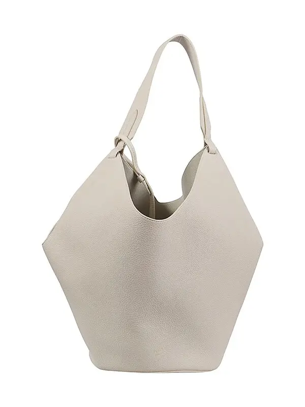 Khaite Lotus Medium Leather Shoulder Bag - Beige