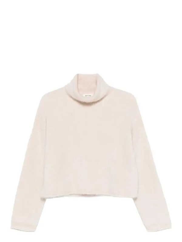 Soft Goat Cashmere Turtleneck Jumper - White