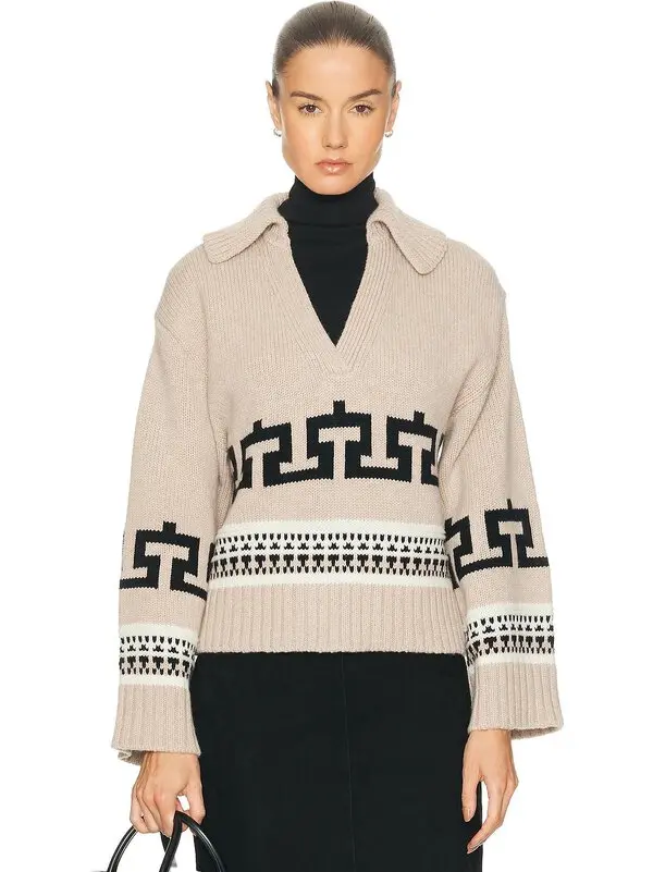 Simkhai O'reilly V Neck Sweater - Sand Melange Mult