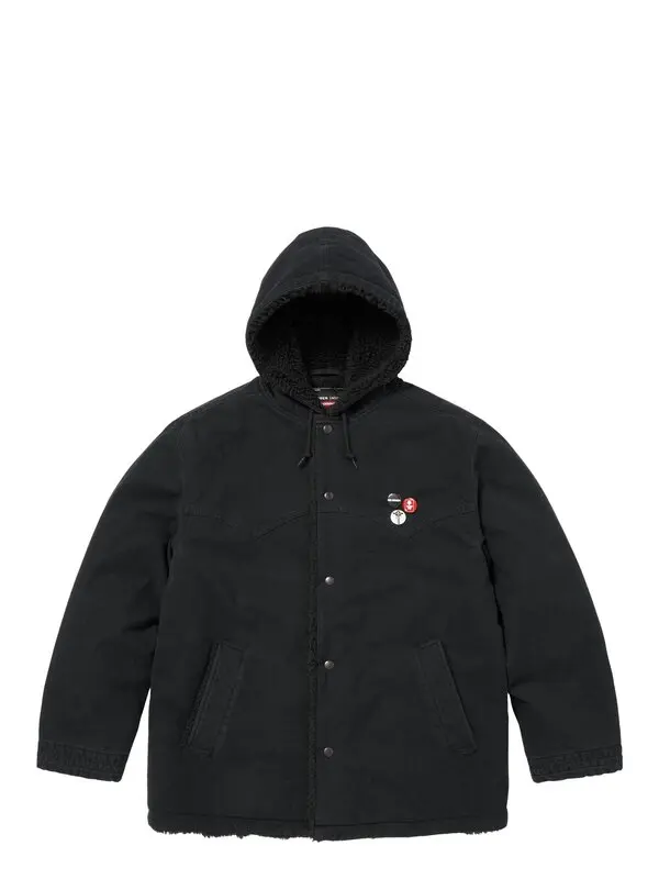Supreme X Number Ine Faux Shearling Hooded Coat - Black