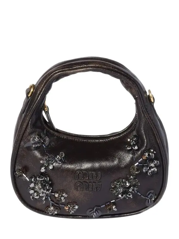 Miu Miu Embroidered Wander Bag - Brown