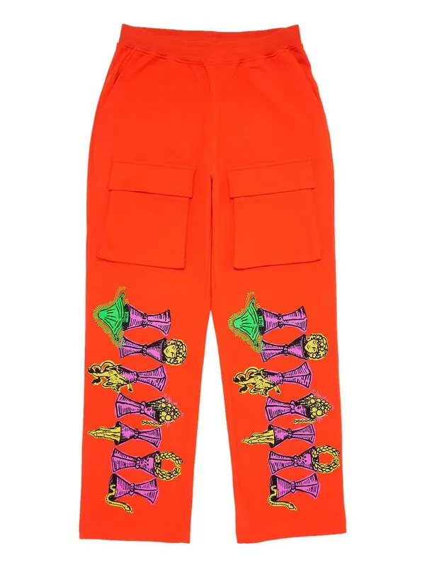 Goat Seven Of Cups Tarot Cargo Pants - Orange