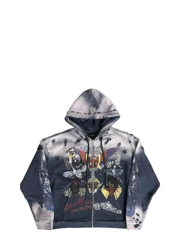 WHO DECIDES WAR BY EV BRAVADO Star Zip-up Hoodie - Purple