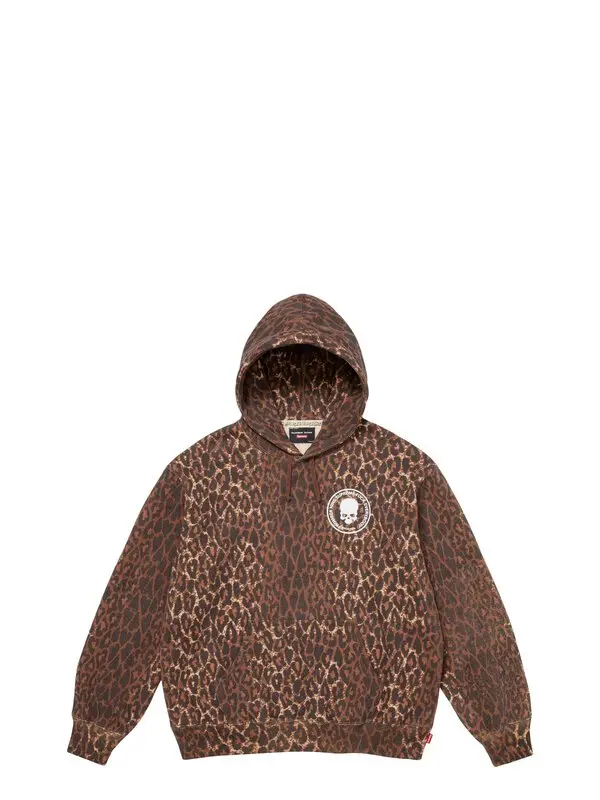 Supreme X Number Ine Leopard Hooded Sweatshirt - Brown