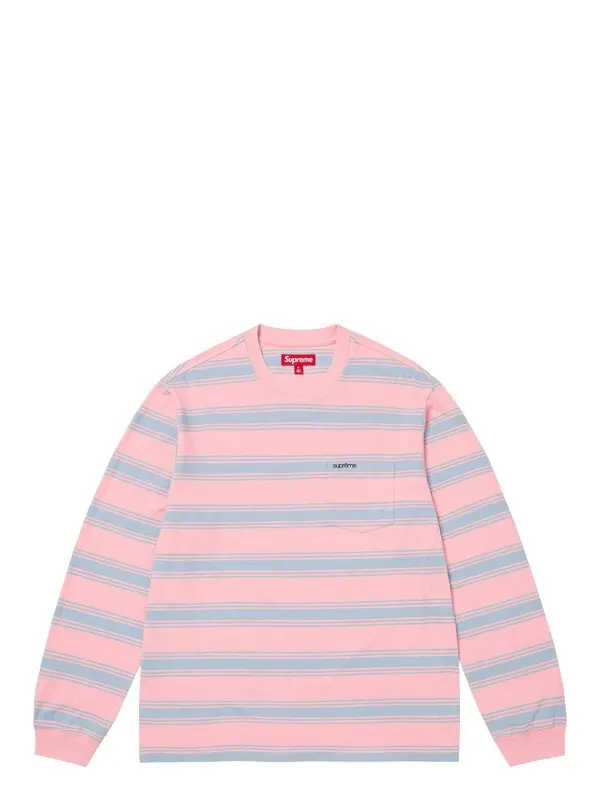 Supreme Stripe Pocket Long-sleeve Top - Pink