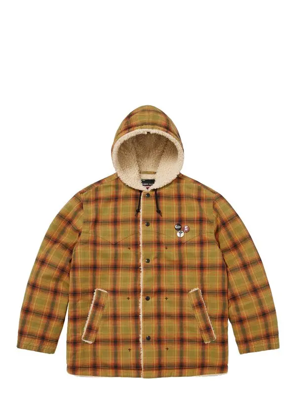 Supreme X Number Ine Faux Shearling Hooded Coat - Yellow