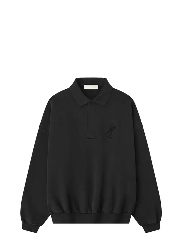 Fear Of God Embroidered Polo Sweatshirt - Black