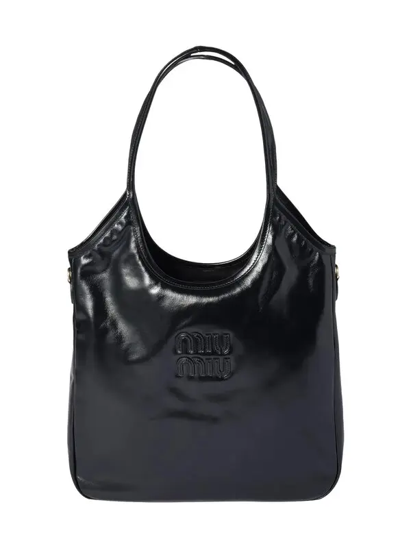 Miu Miu Softy Shine Shopping Handbag - Black