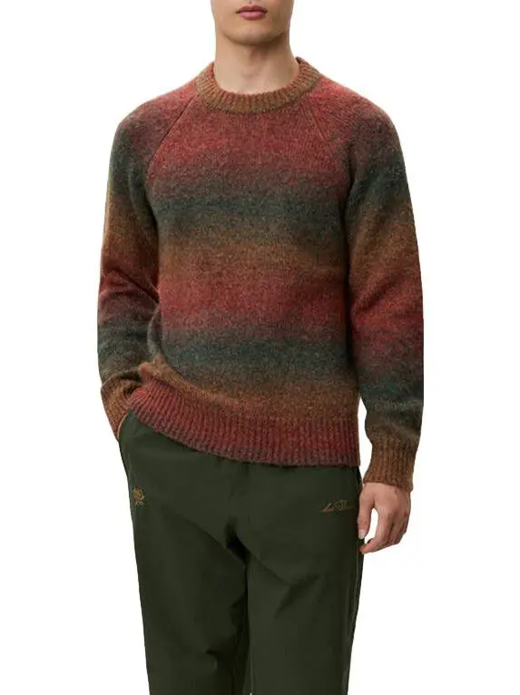LES DEUX Brad Gradient Knit Sweater - Dark Clay Orange
