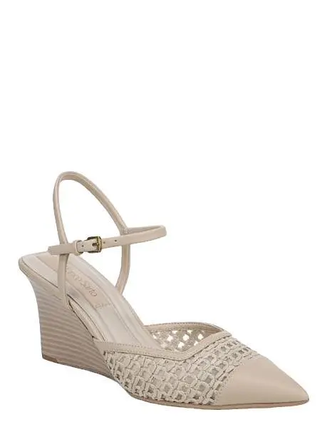 Franco Sarto Cherie Ankle Strap Wedge Pump - Alabaster