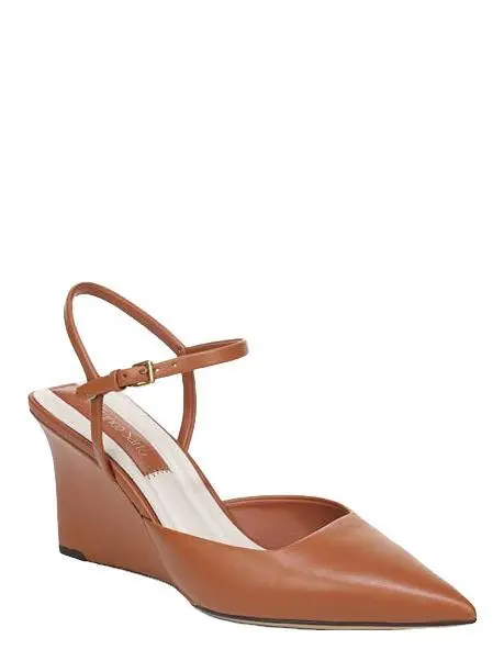 Franco Sarto Cherie Ankle Strap Wedge Pump - Cognac