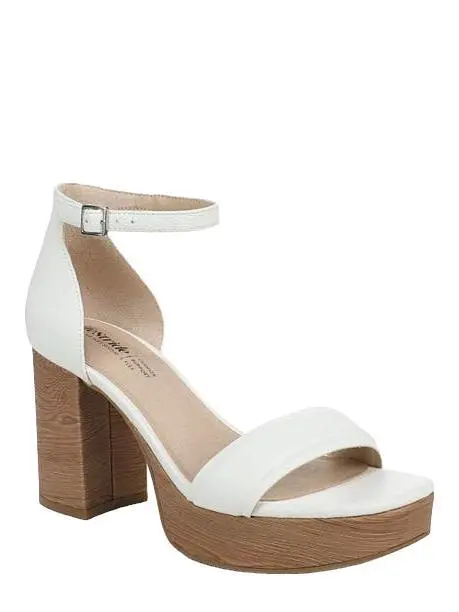 LIFESTRIDE Ankle Strap Platform Sandal - White