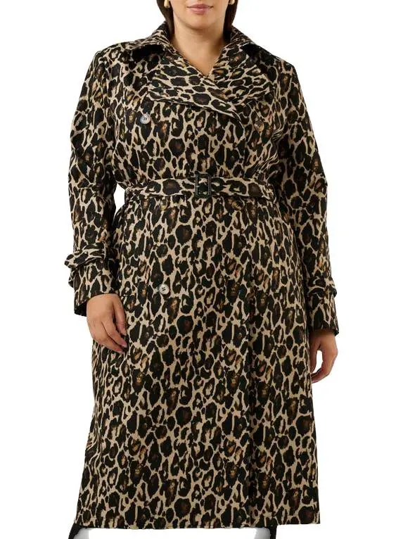 ESTELLE Shari -print Trench Coat - Leopard