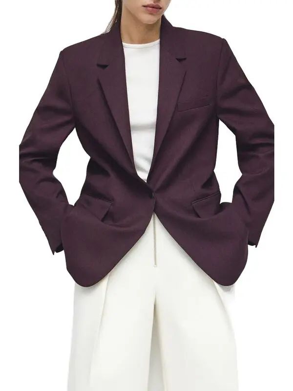 Mango Hidra Notch Lapel Jacket - Wine