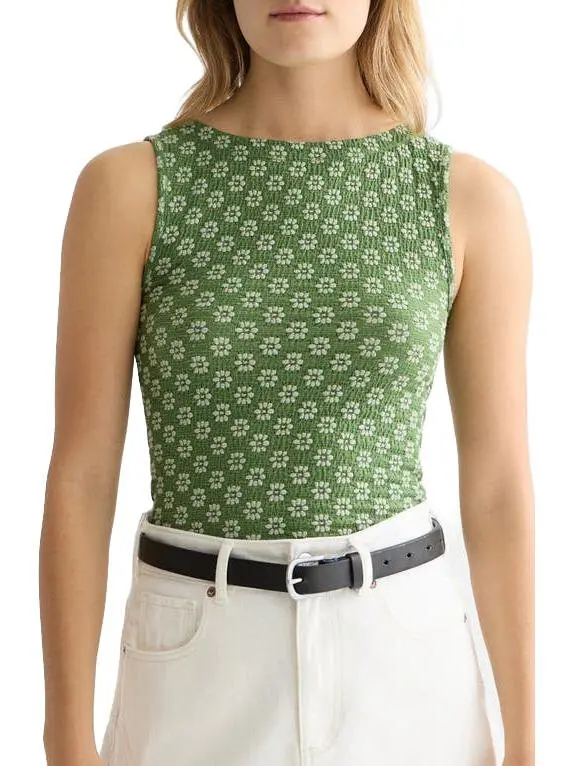 Scotch & Soda Embroidered Textured Tank Top - Garden Green