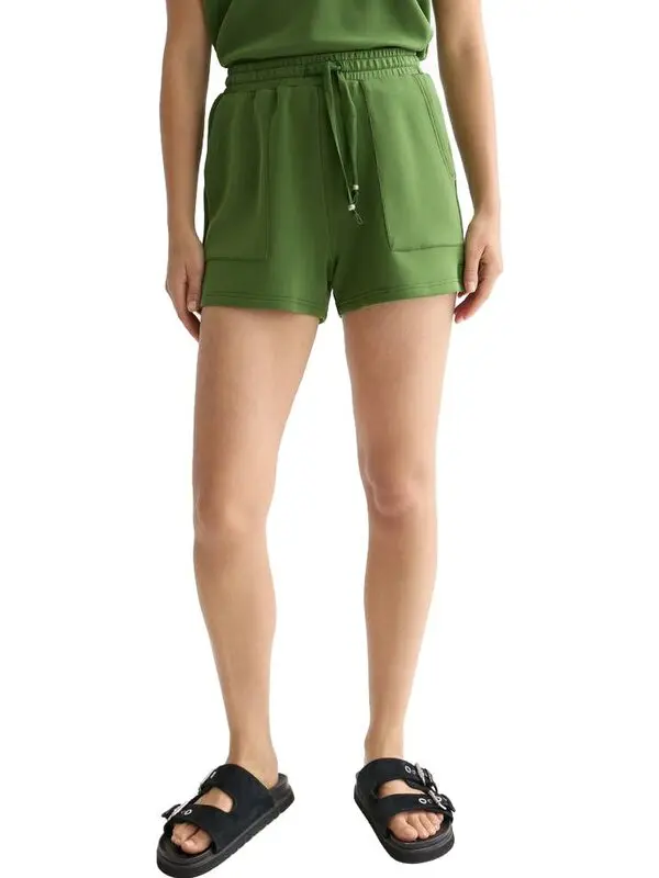 Scotch & Soda Drawstring Waist Scuba Knit Shorts - Garden Green