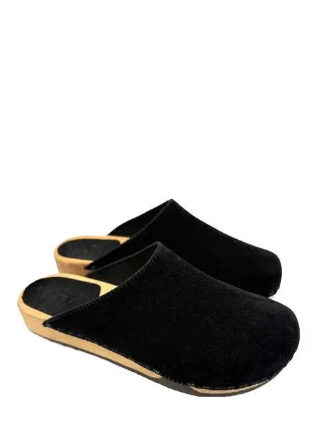 KUNSTEN Ella Suede Clogs - Black