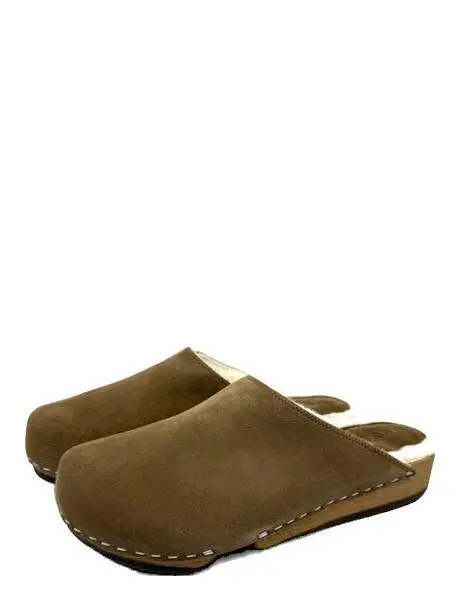 KUNSTEN Ella Genuine Shearling Lined Clog - Umber