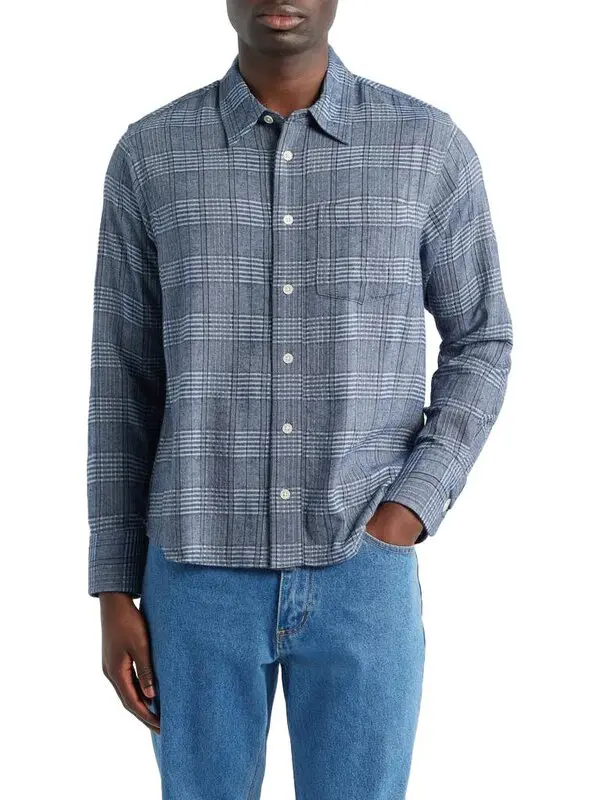 CORRIDOR Ocean Parkway Cotton Blend Button-up Shirt - Blue