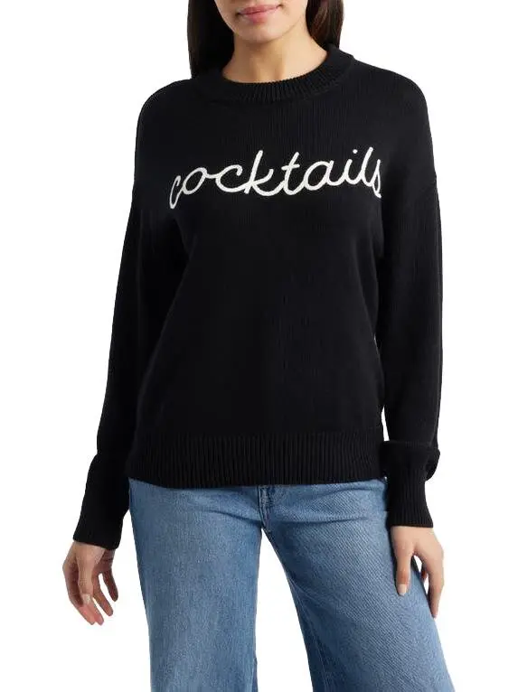 Bobeau Cotton Sweater - Black