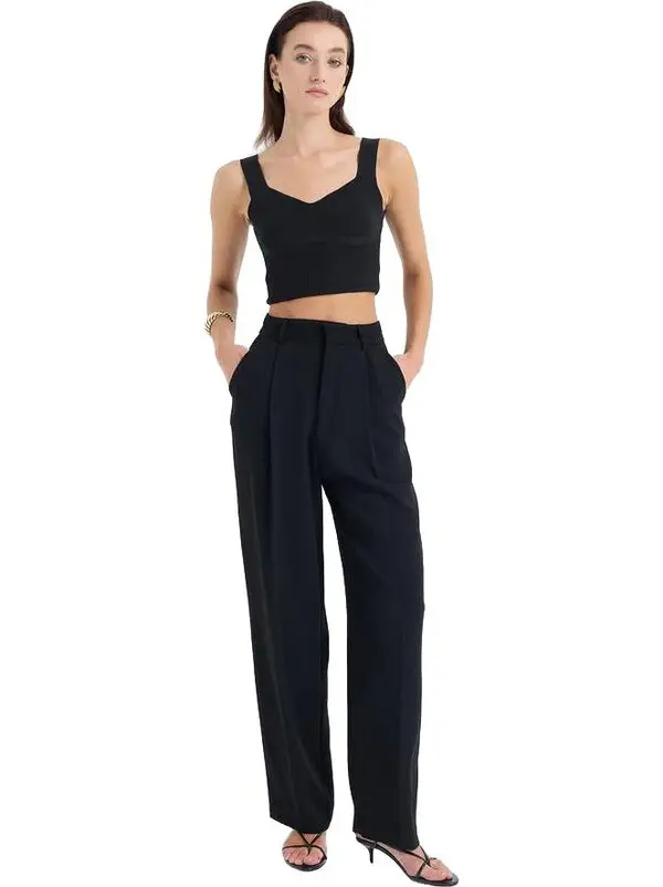 MONLICIA High-waist Wide-leg Trousers - Black