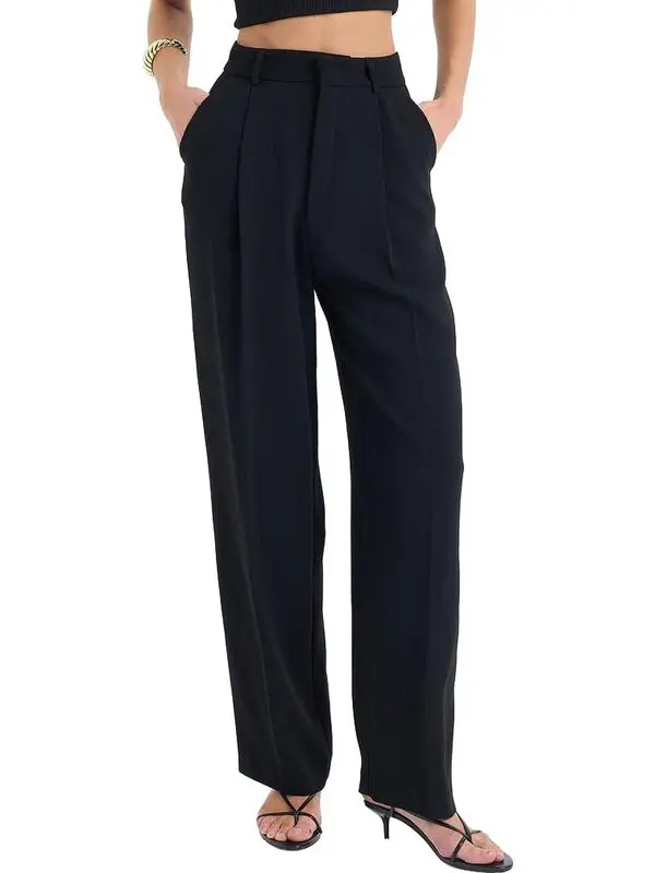 MONLICIA Nevara High-waist Wide-leg Palazzo Trousers - Black
