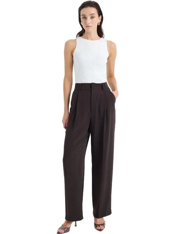 MONLICIA High-waist Wide-leg Trousers - Brown