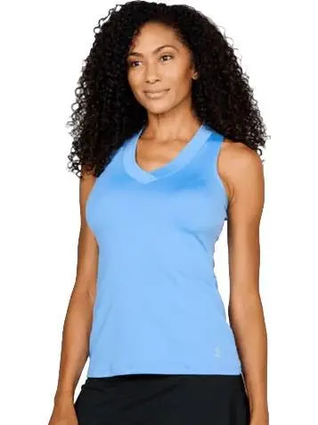 SOFIBELLA Racerback Tennis Tank Top - Periwinkle