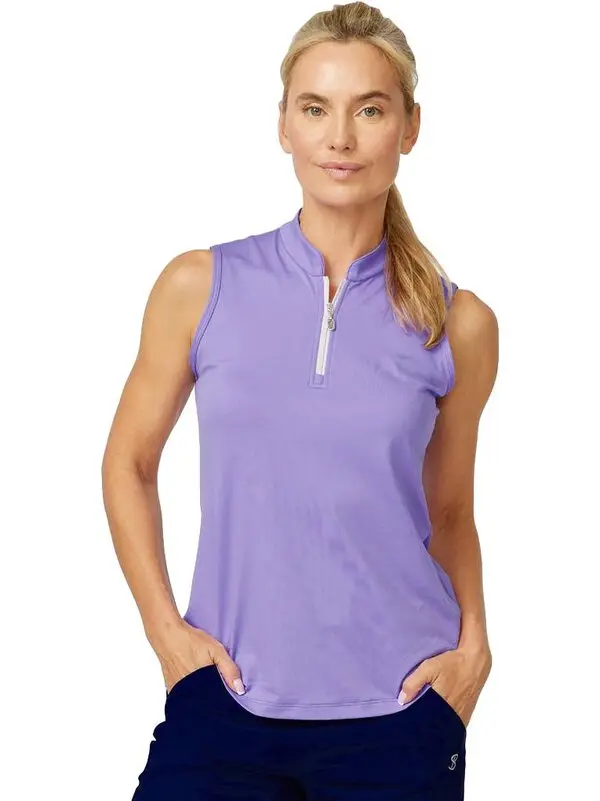 SOFIBELLA Sleeveless Golf Polo - Amethyst